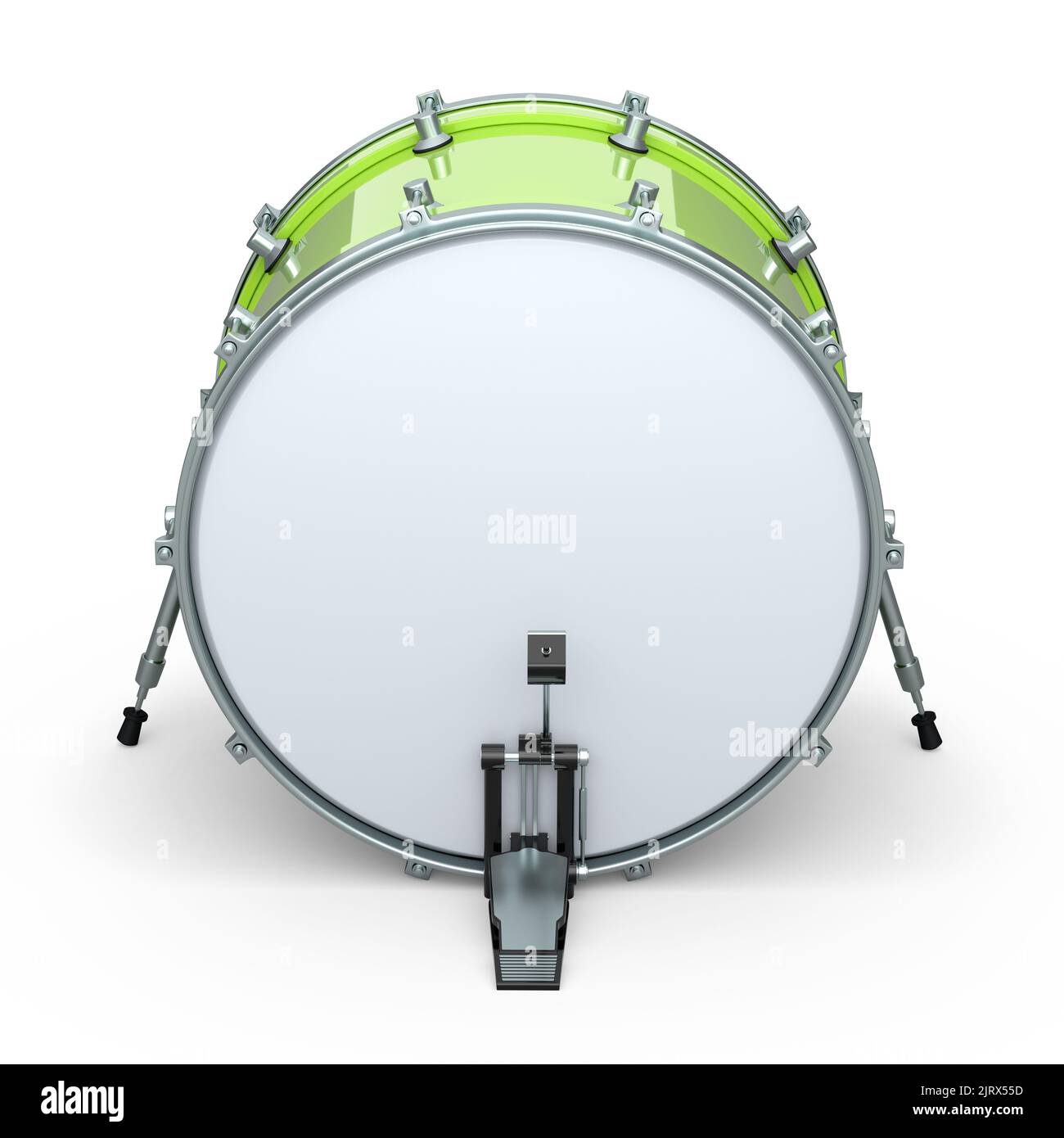 Realistic drum with pedal on white background. 3d render concept of ...
