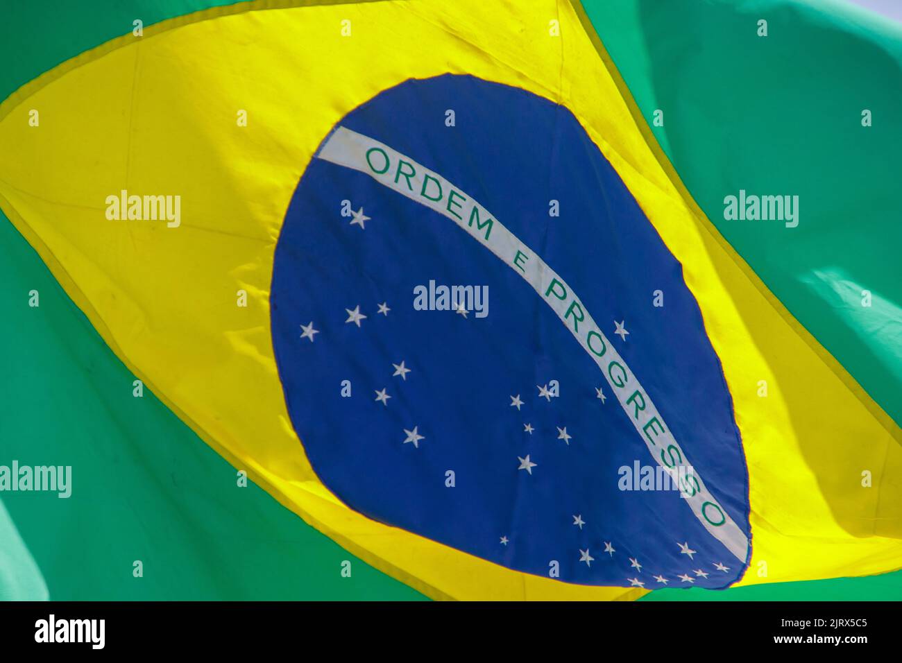 brazil flag outdoors in rio de janeiro Stock Photo - Alamy