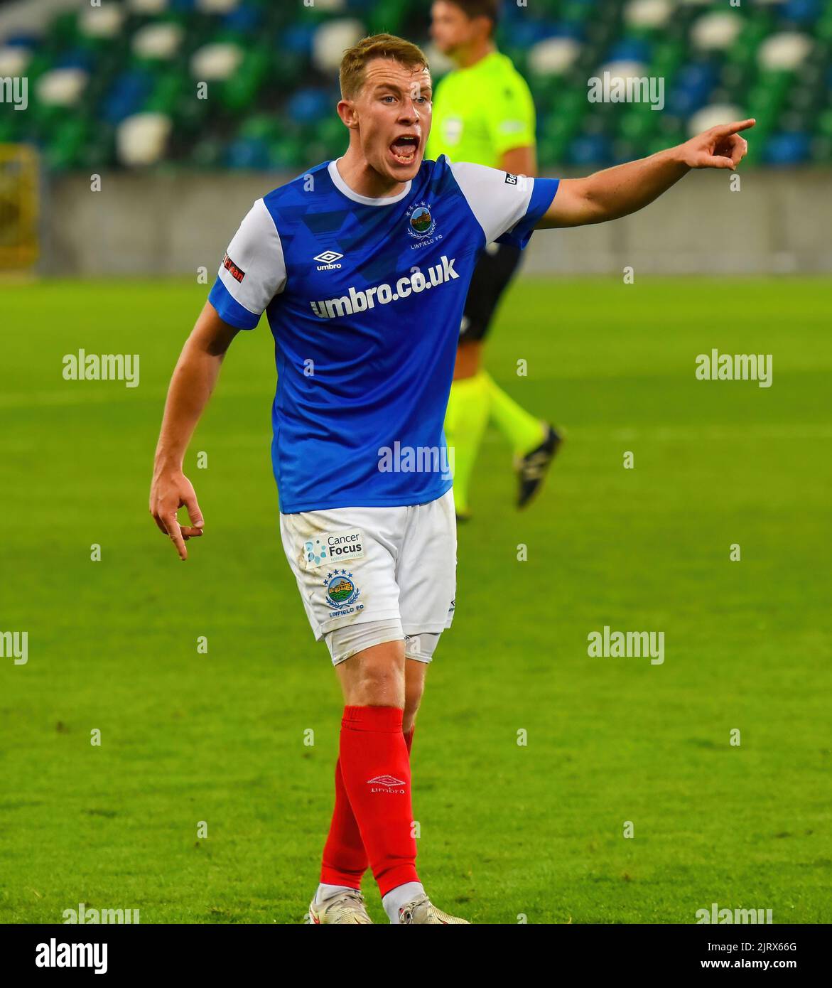 Kyle McClean - Linfield Vs RFS, Europa Conference League Play-Off ...