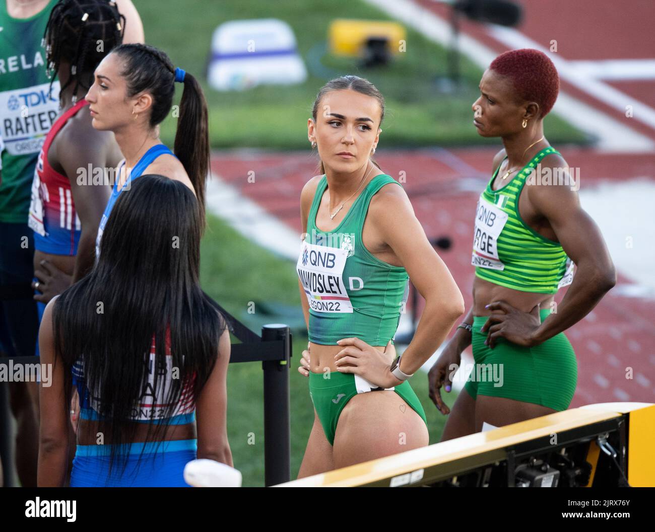 Sharlene Mawdsley competing in the mixed relay final at the World ...