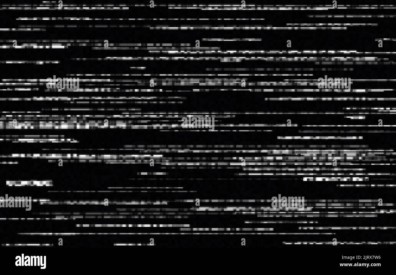 Glitch background. Abstract noise texture. White horizontal distortions ...