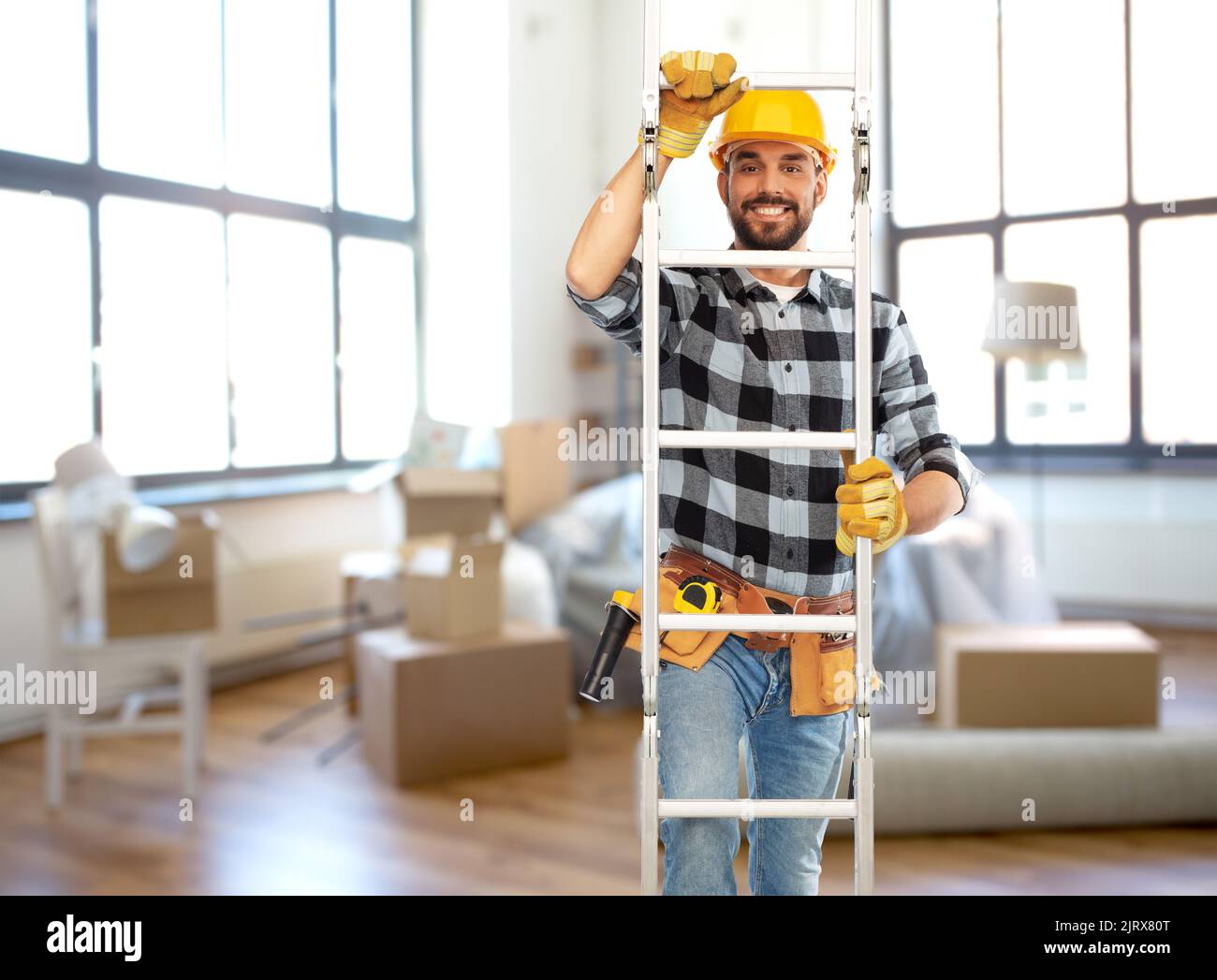 Climbing ladder home hi-res stock photography and images - Alamy