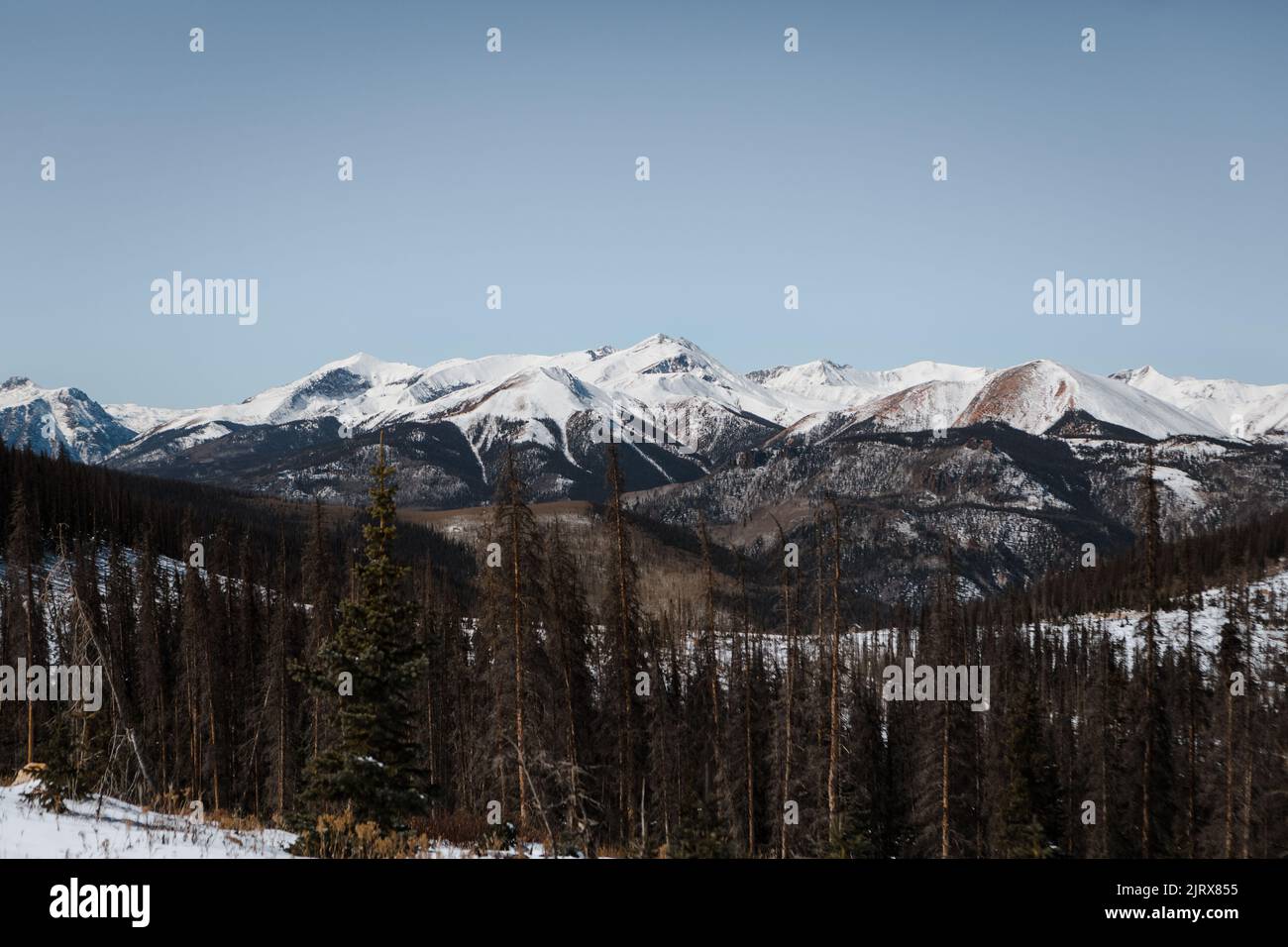 A beautiful landscape of snowy mountains in Colorado Stock Photo - Alamy