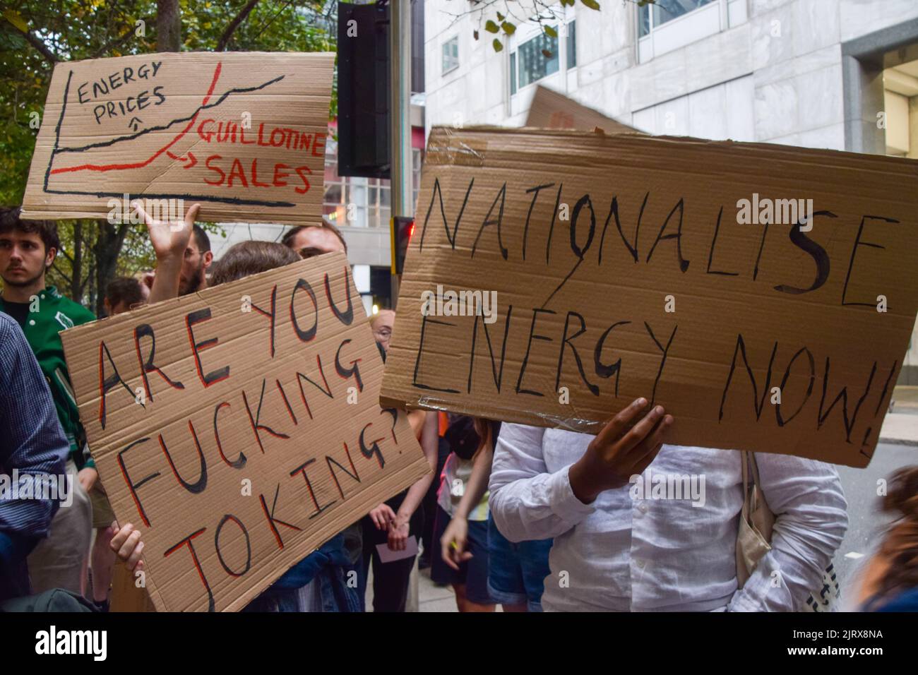 London, UK. 26th August 2022. Crowds gathered outside Ofgem (Office of ...