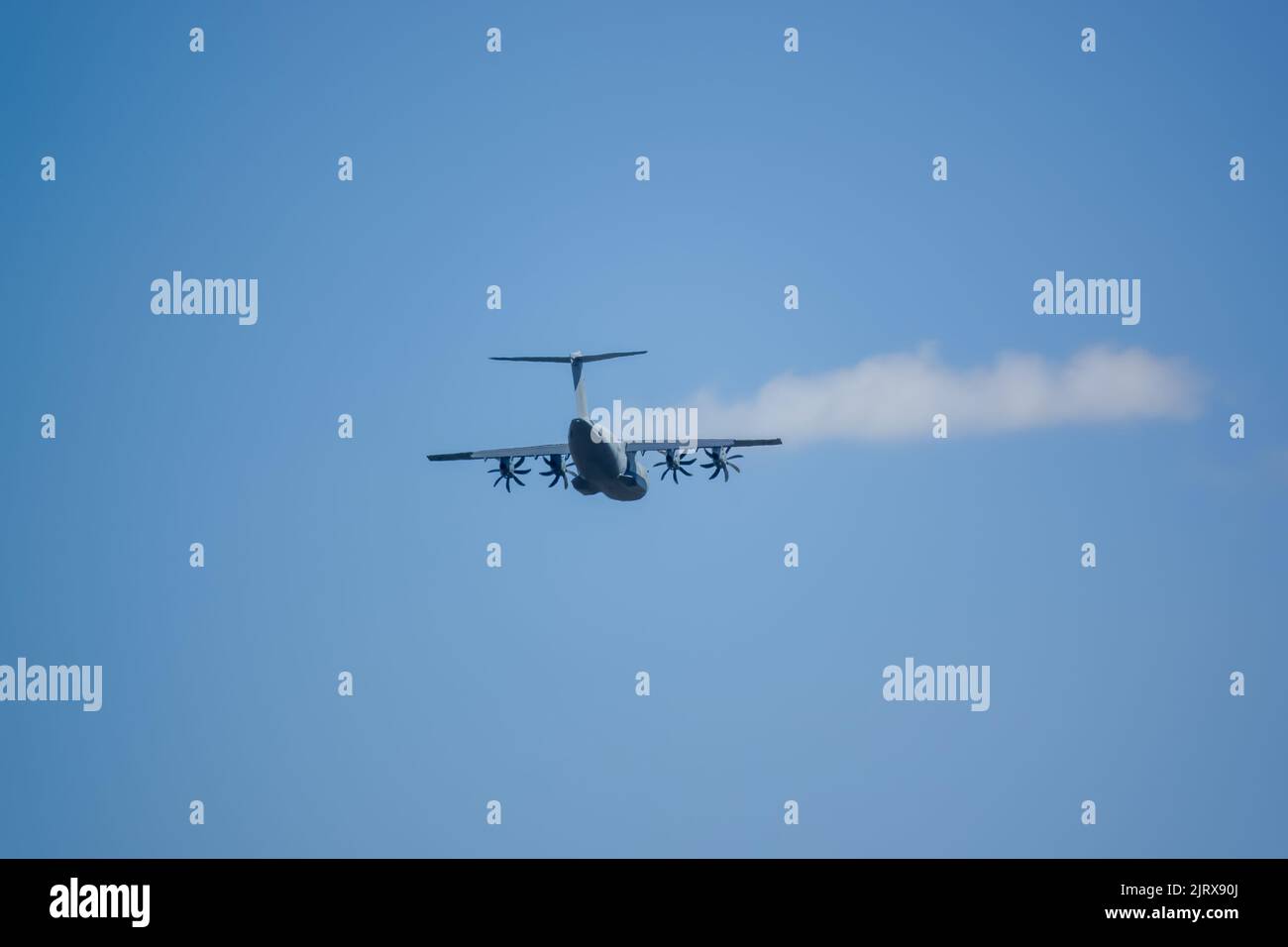 ZM414 RAF Royal Air Force Airbus A400M Atlas military plane on a low ...