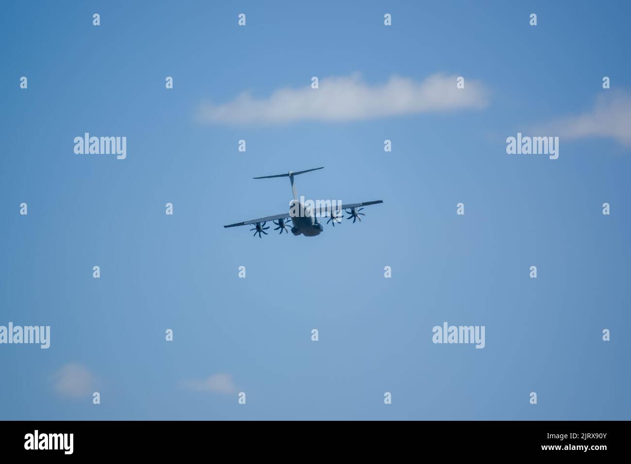 ZM414 RAF Royal Air Force Airbus A400M Atlas military plane on a low ...