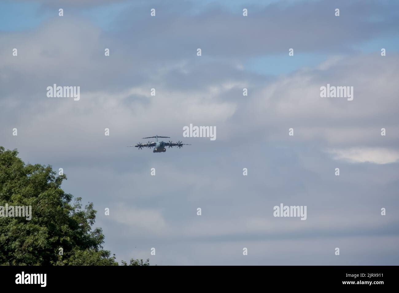 ZM414 RAF Royal Air Force Airbus A400M Atlas military plane on a low ...