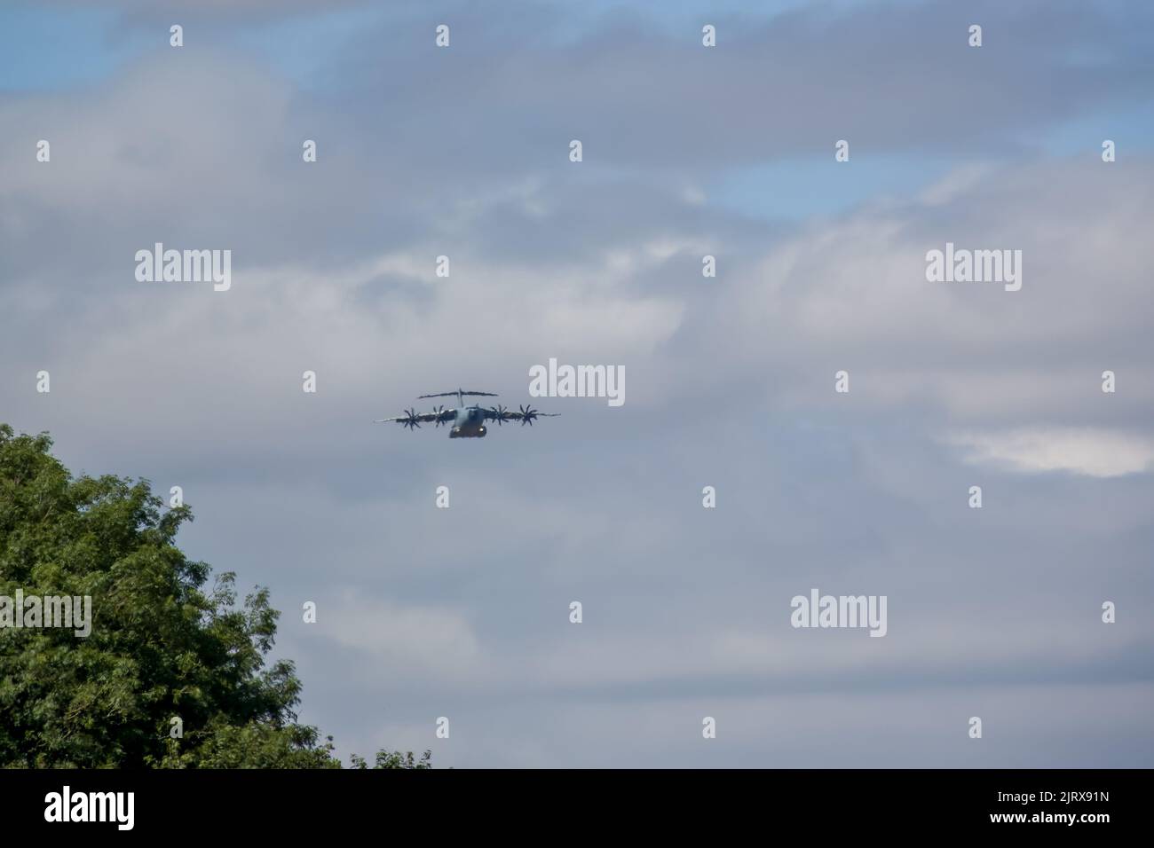 ZM414 RAF Royal Air Force Airbus A400M Atlas military plane on a low ...
