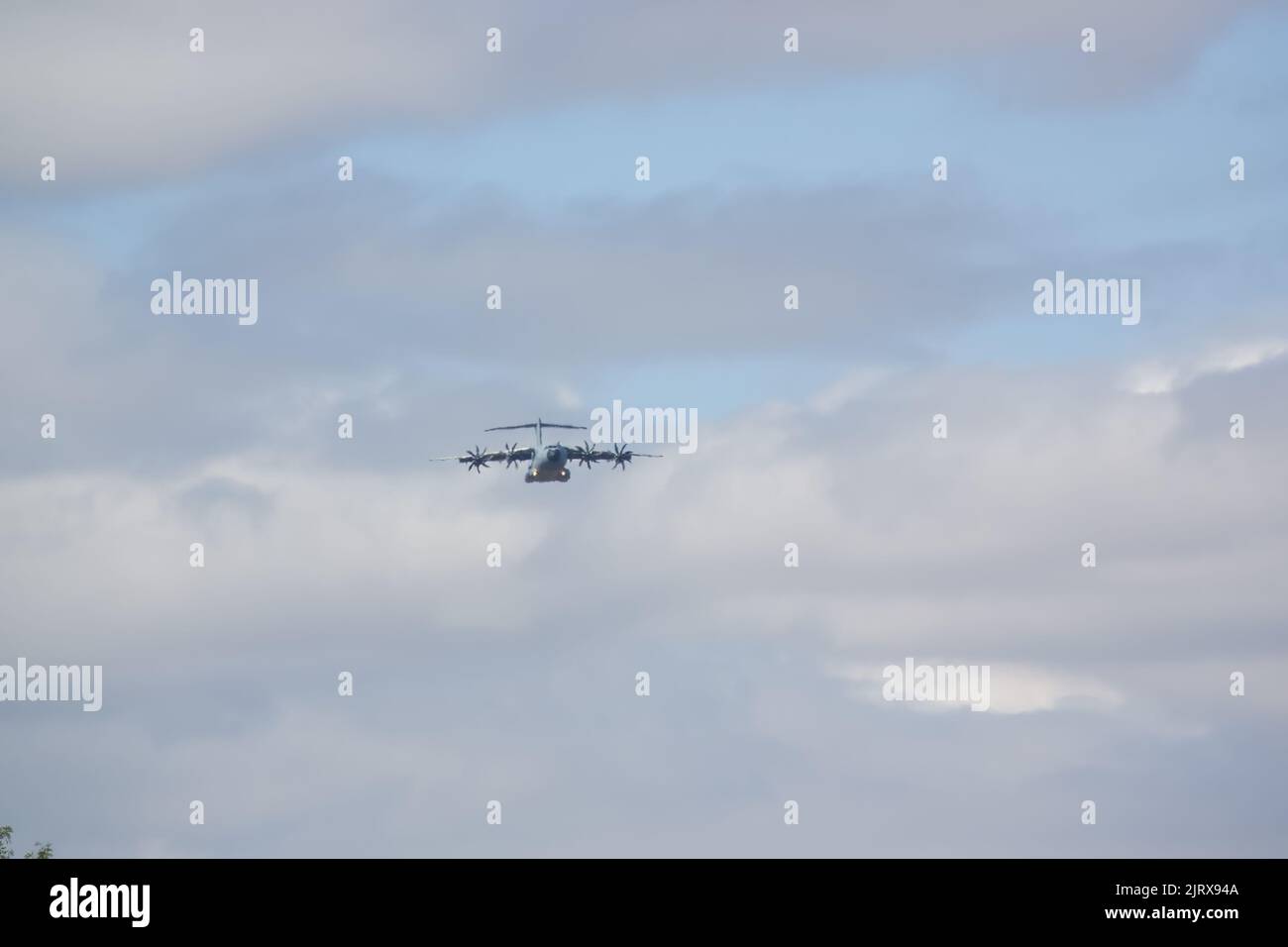 ZM414 RAF Royal Air Force Airbus A400M Atlas military plane on a low ...