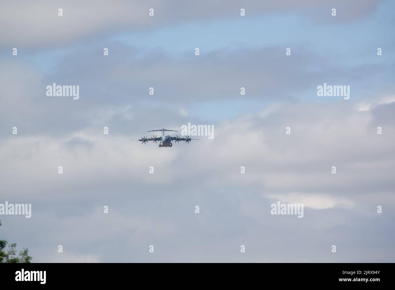 ZM414 RAF Royal Air Force Airbus A400M Atlas military plane on a low ...