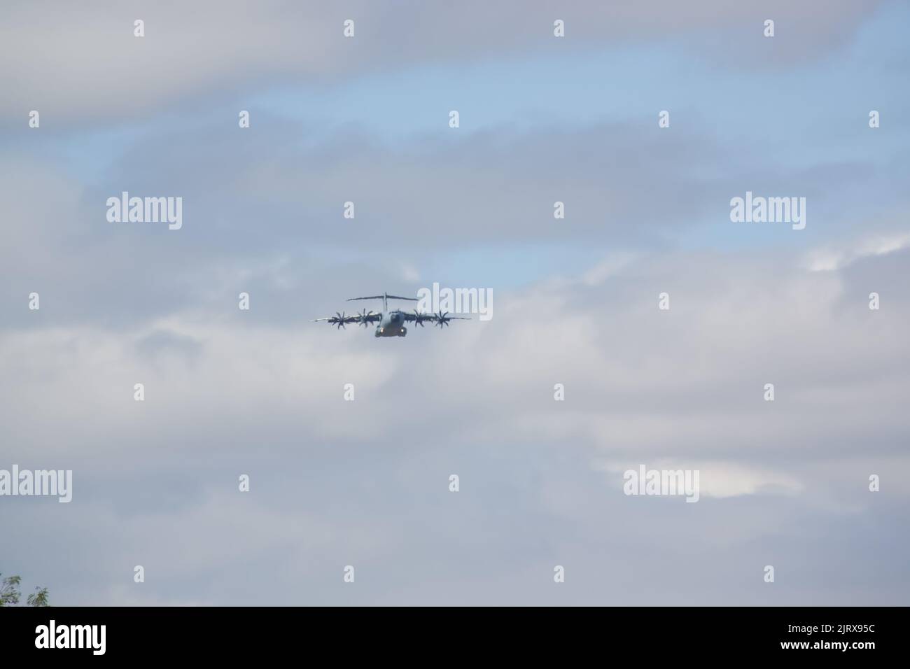 ZM414 RAF Royal Air Force Airbus A400M Atlas military plane on a low ...