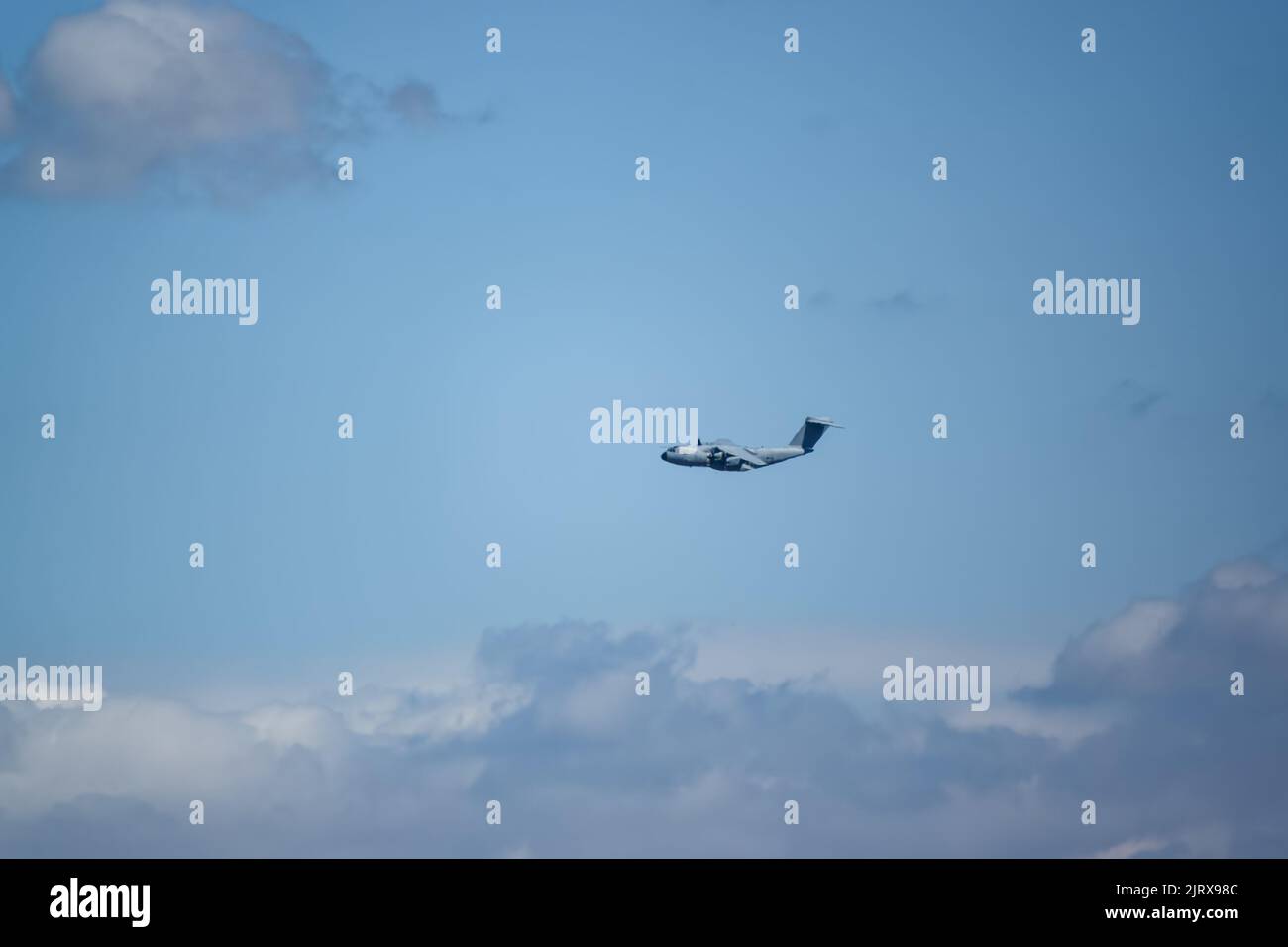ZM414 RAF Royal Air Force Airbus A400M Atlas military plane circles ...