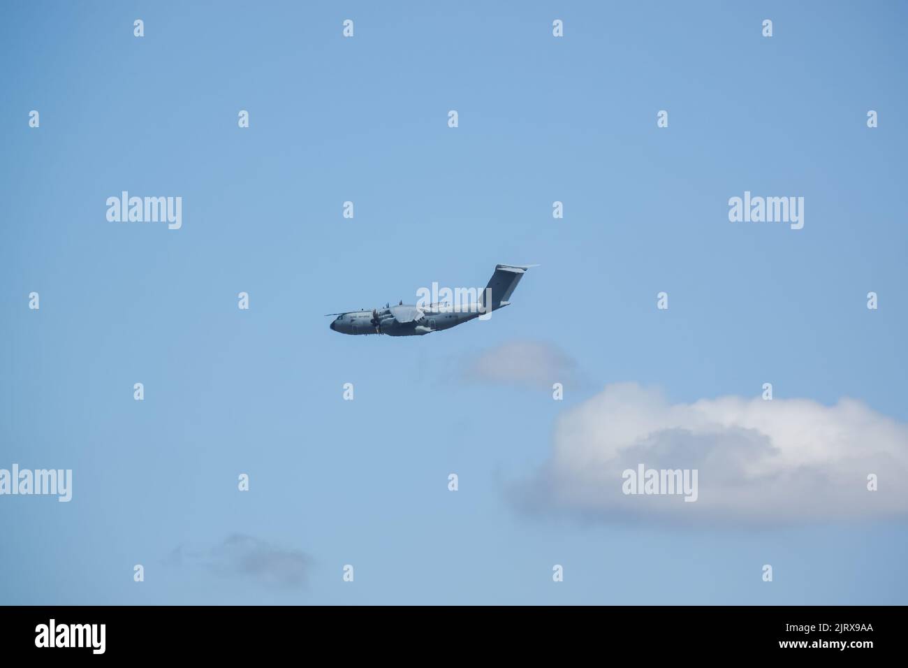 ZM414 RAF Royal Air Force Airbus A400M Atlas military plane circles ...