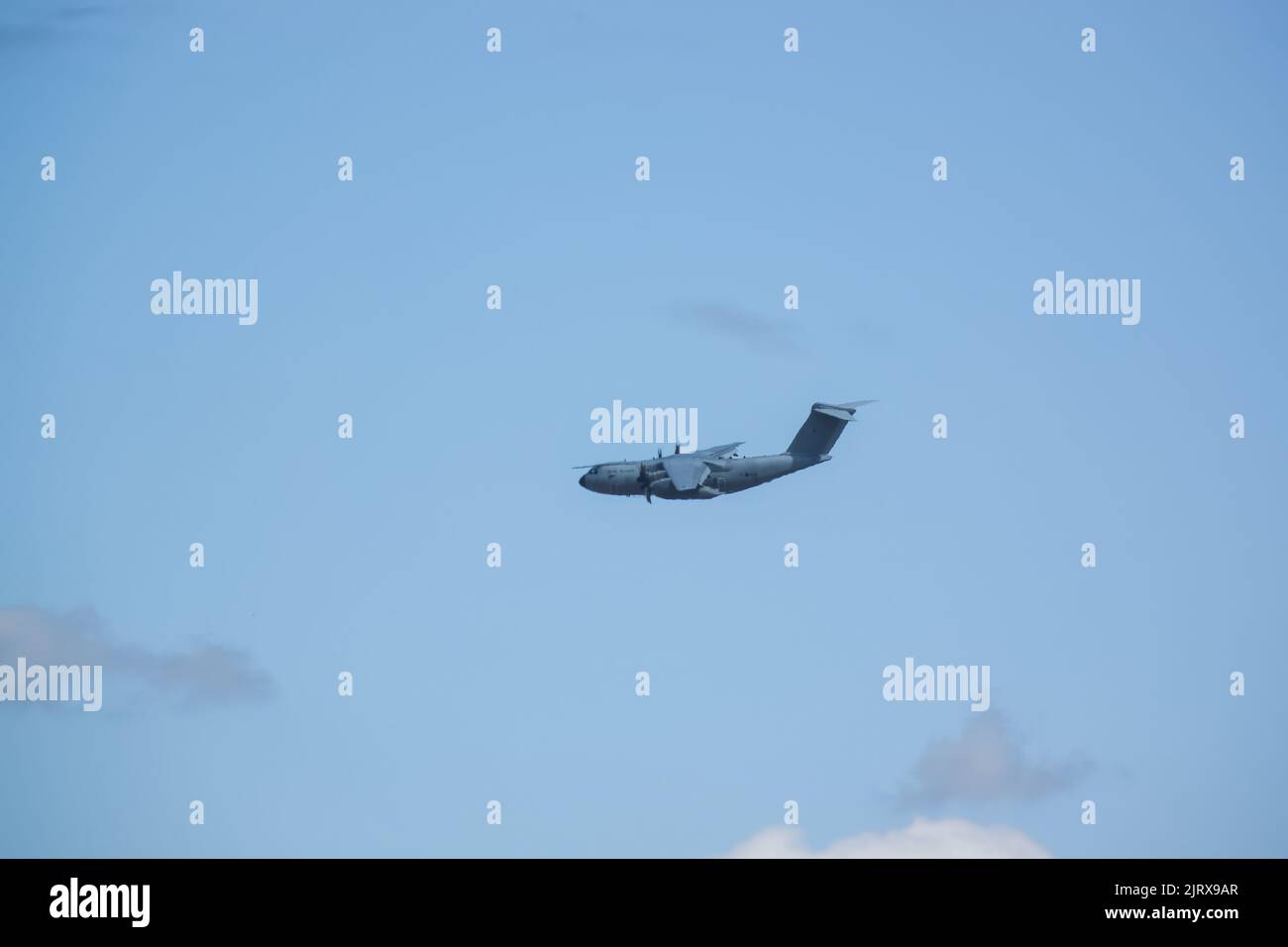 ZM414 RAF Royal Air Force Airbus A400M Atlas military plane circles ...