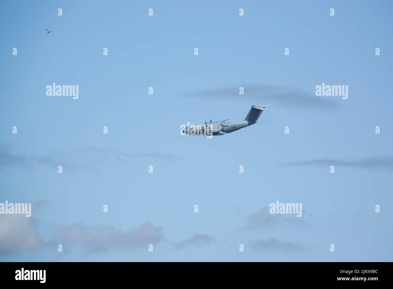 ZM414 RAF Royal Air Force Airbus A400M Atlas military plane circles ...