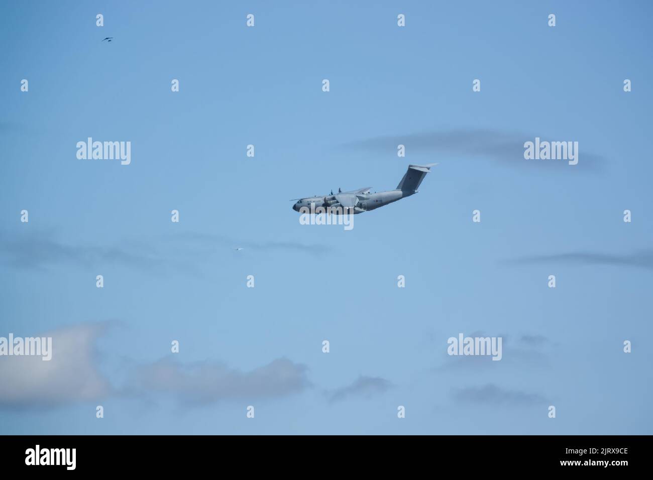 ZM414 RAF Royal Air Force Airbus A400M Atlas military plane circles ...