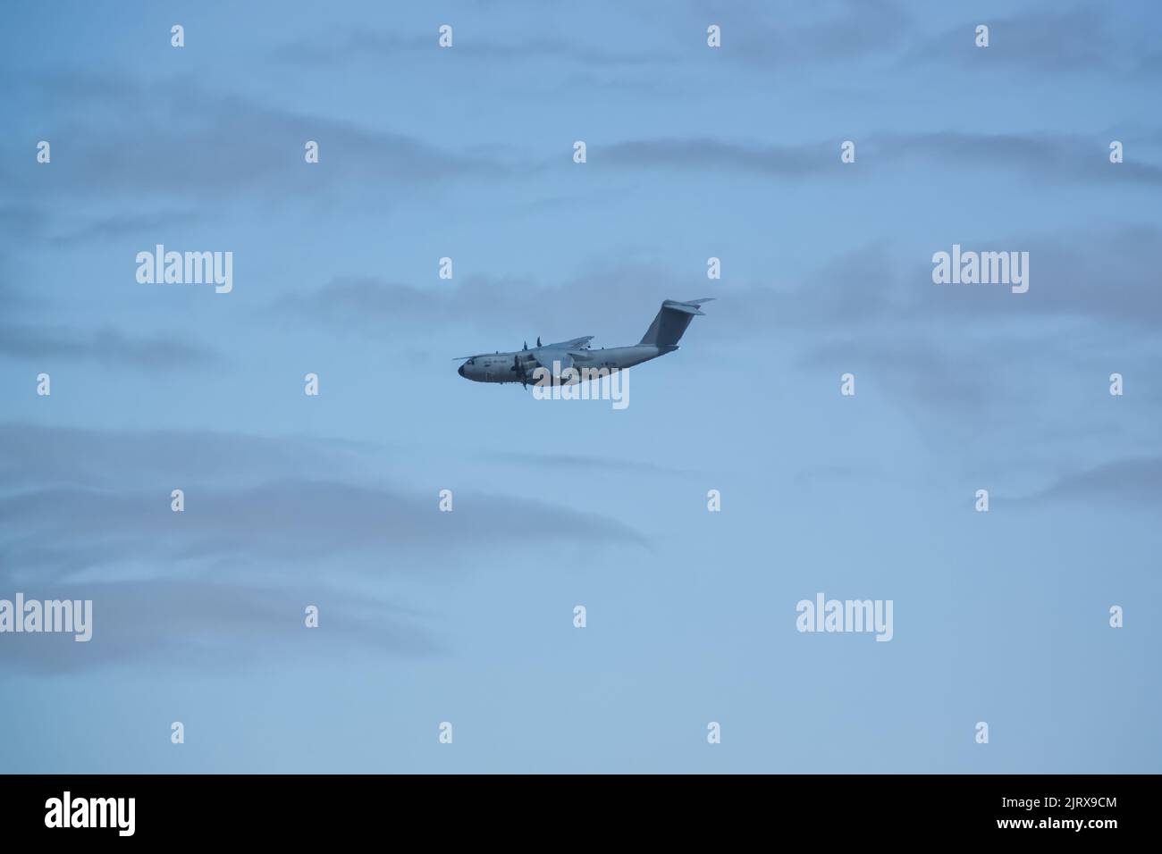 ZM414 RAF Royal Air Force Airbus A400M Atlas military plane circles ...