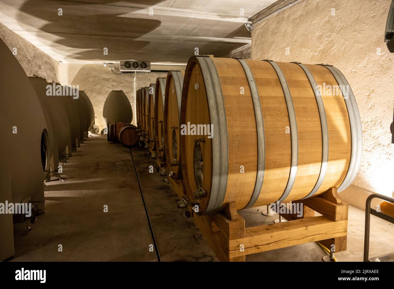 Stages of wine production from fermentation to bottling, visit to wine ...