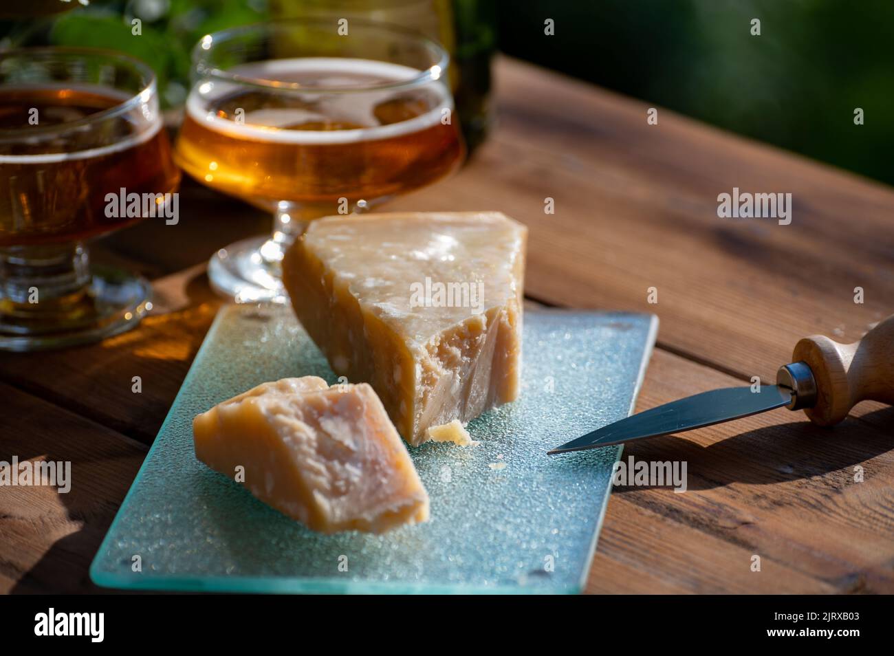 Cheese pairing with drinks, parmigiano reggiano or parmesan cheese and ...