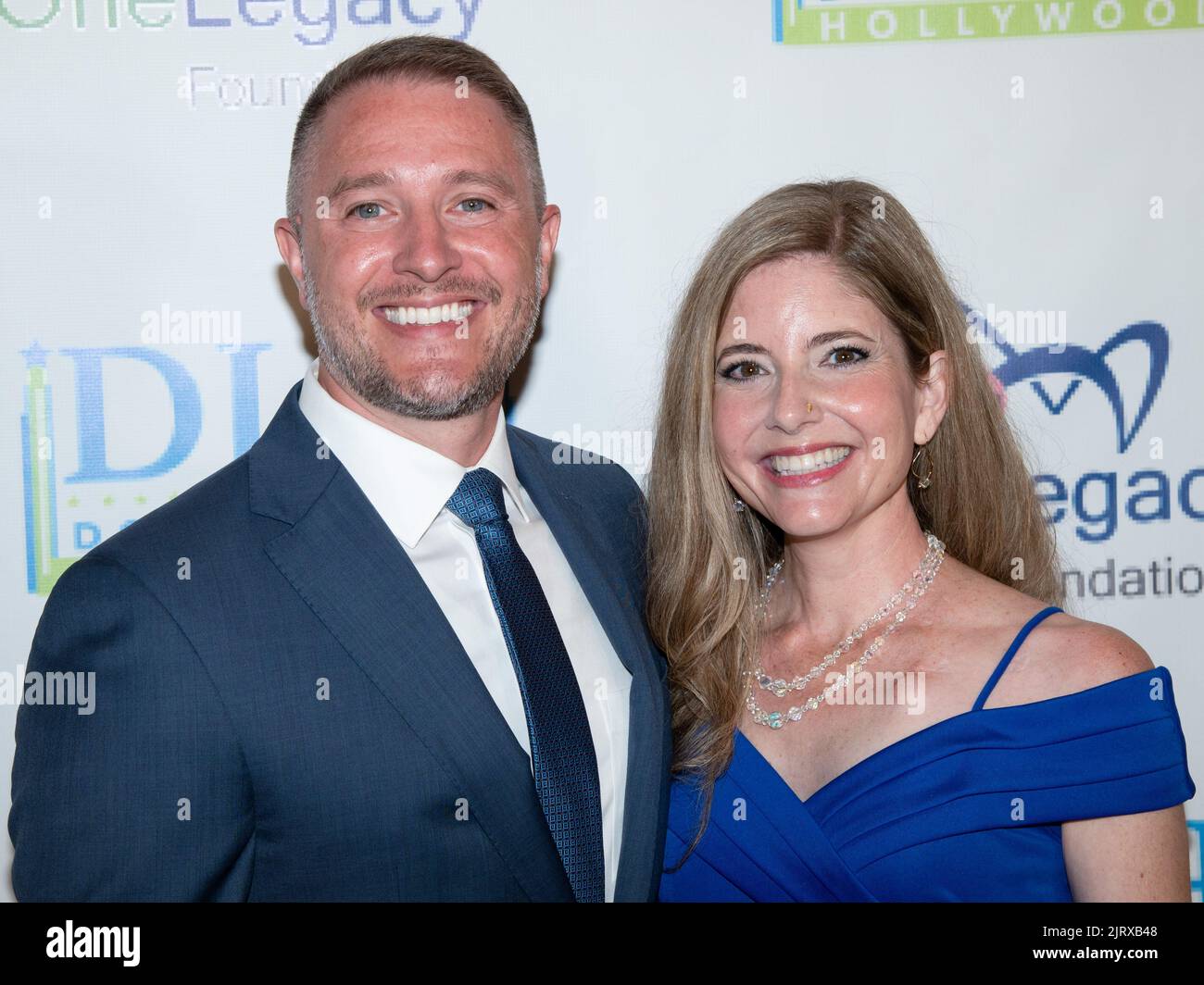 August 25, 2022, Hollywood, California, USA: Noah Keefer and Valen Keefer attend 2022 DLH ...