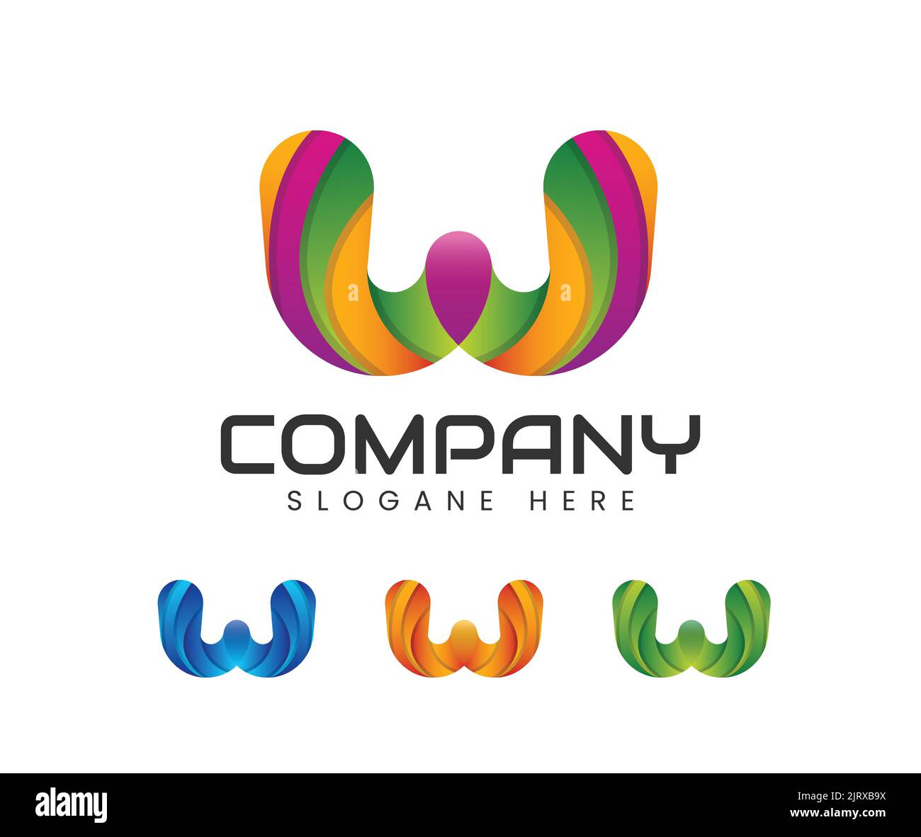 Abstract colourful w logo. Letter W Logo. Abstract W letter design ...