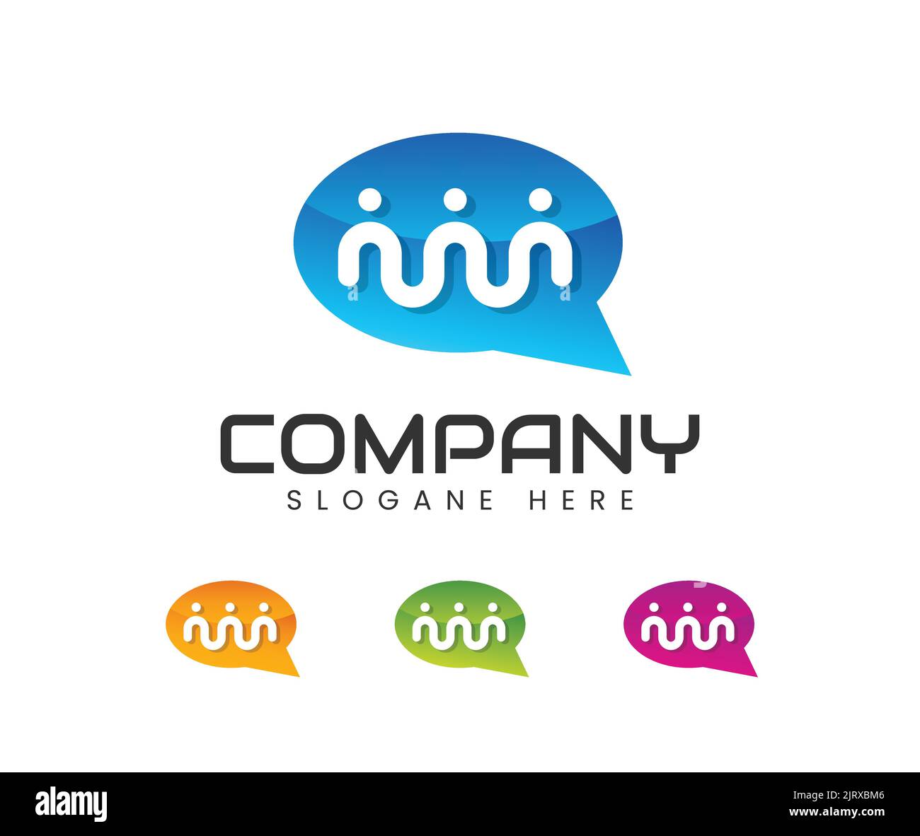 Human with chat talk symbol for communication sharing teamwork logo ...