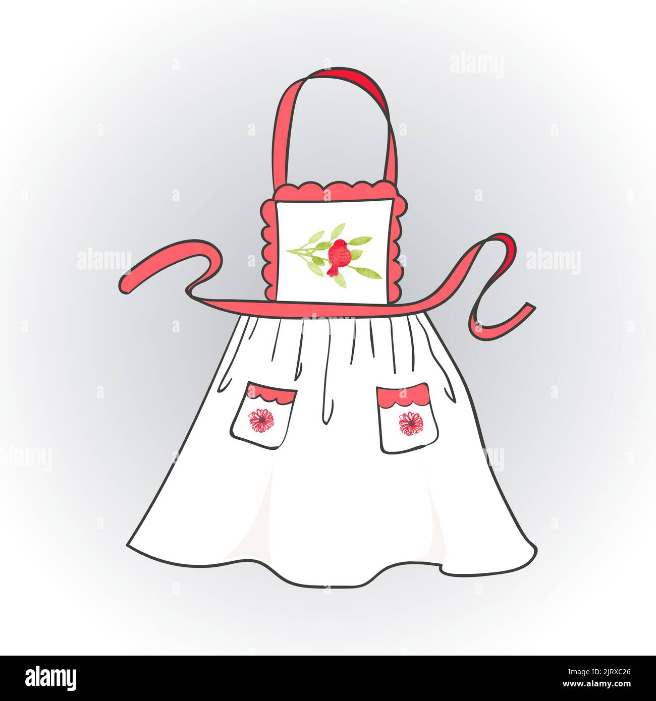 Doodle kitchen apron. Vector illustration Stock Vector Image & Art - Alamy