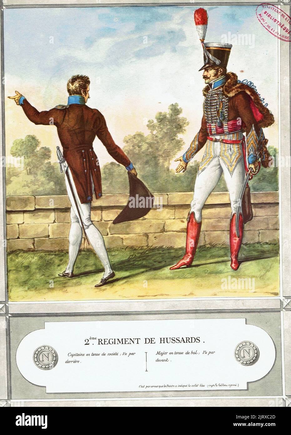 capitaine et major du 2e régiment de hussards 1812 Stock Photo - Alamy