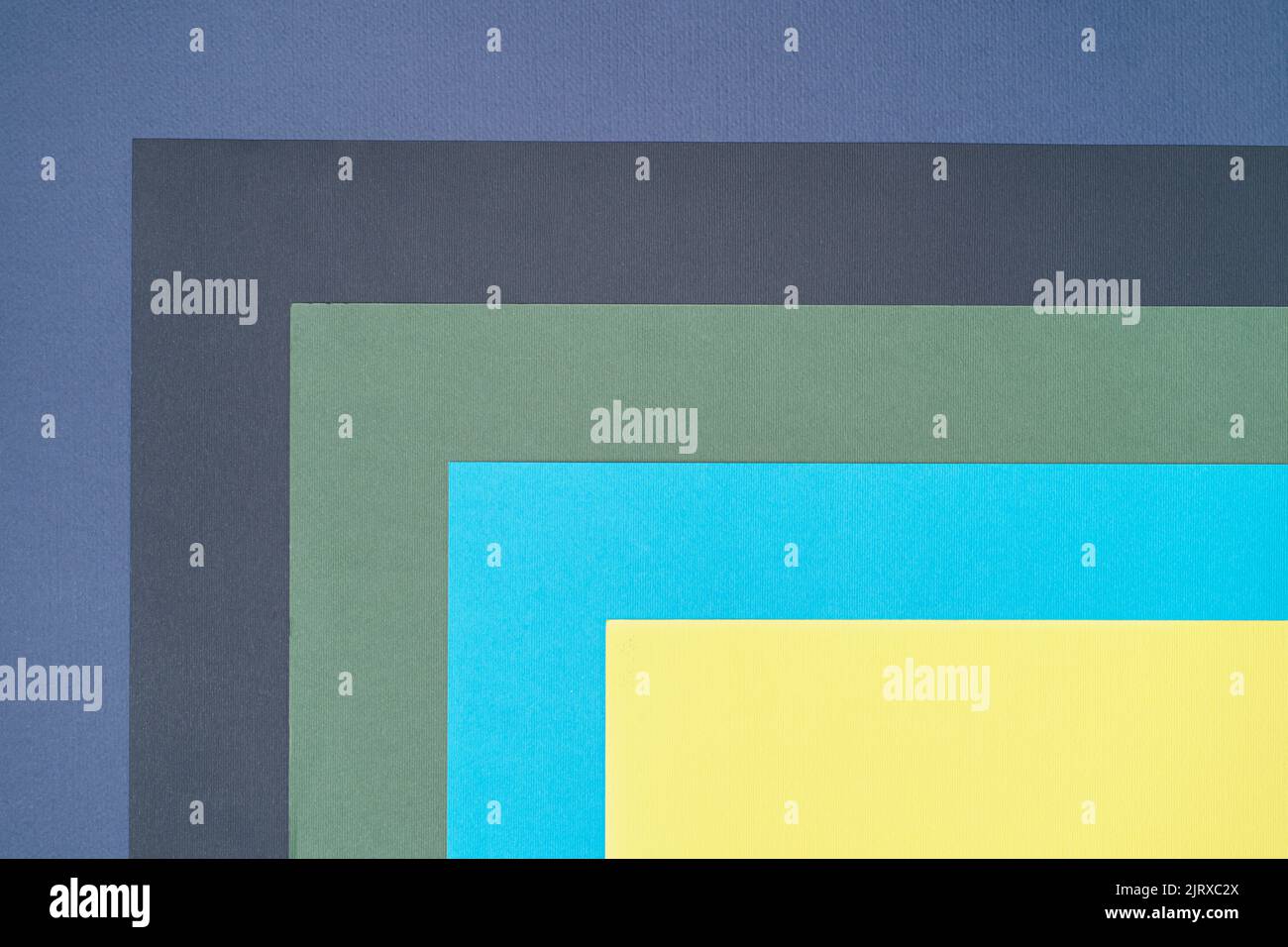 Blue, yellow, black, green, five tone color paper background with ...