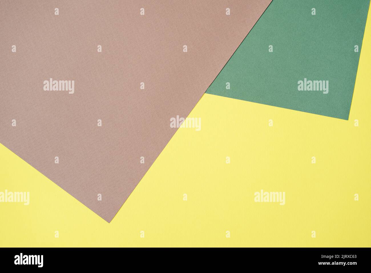 Brown, yellow, green, three tone color paper background with stripes ...