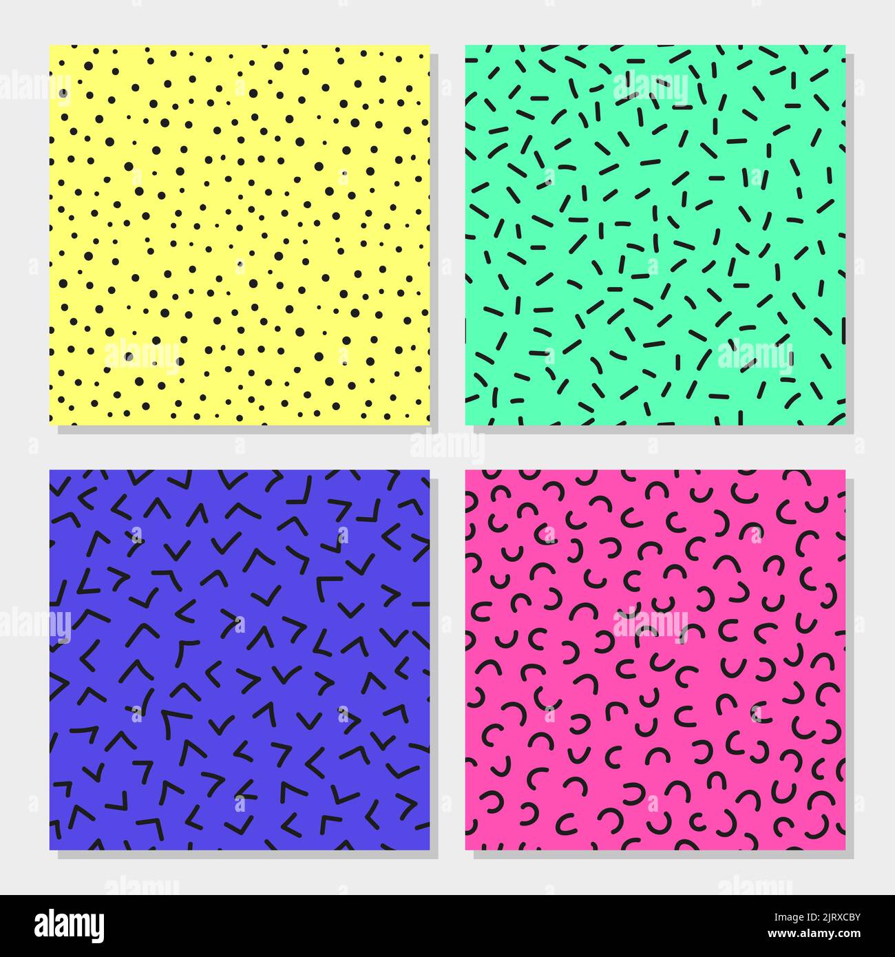 Set of hand drawn seamless patterns. Collection of abstract vector ...