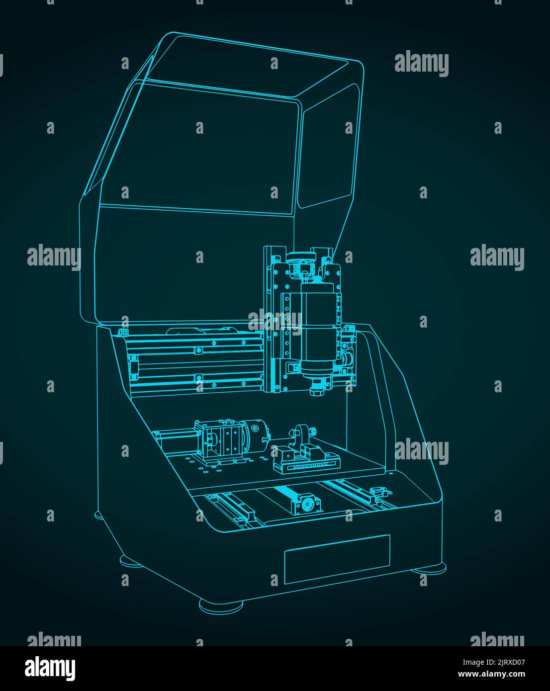 Stylized vector illustration of CNC milling machine Stock Vector Image ...