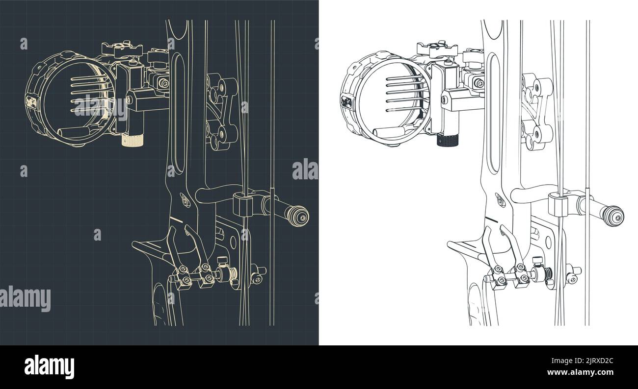 Stylized vector illustrations of sight, shelf and stabilizer of a ...