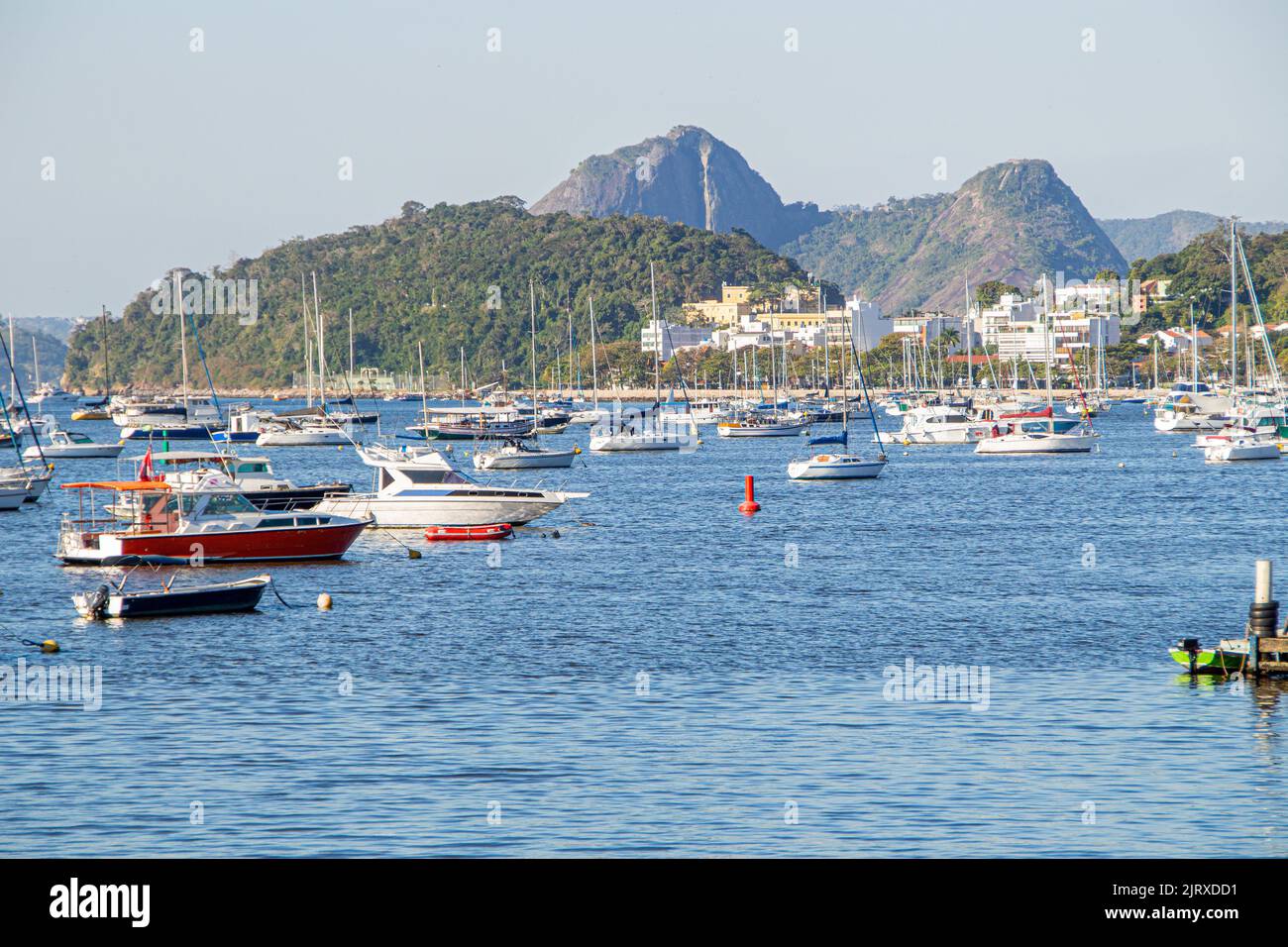 boats to the sea in Botafogo Cove in Rio de Janeiro in Brazil Stock ...
