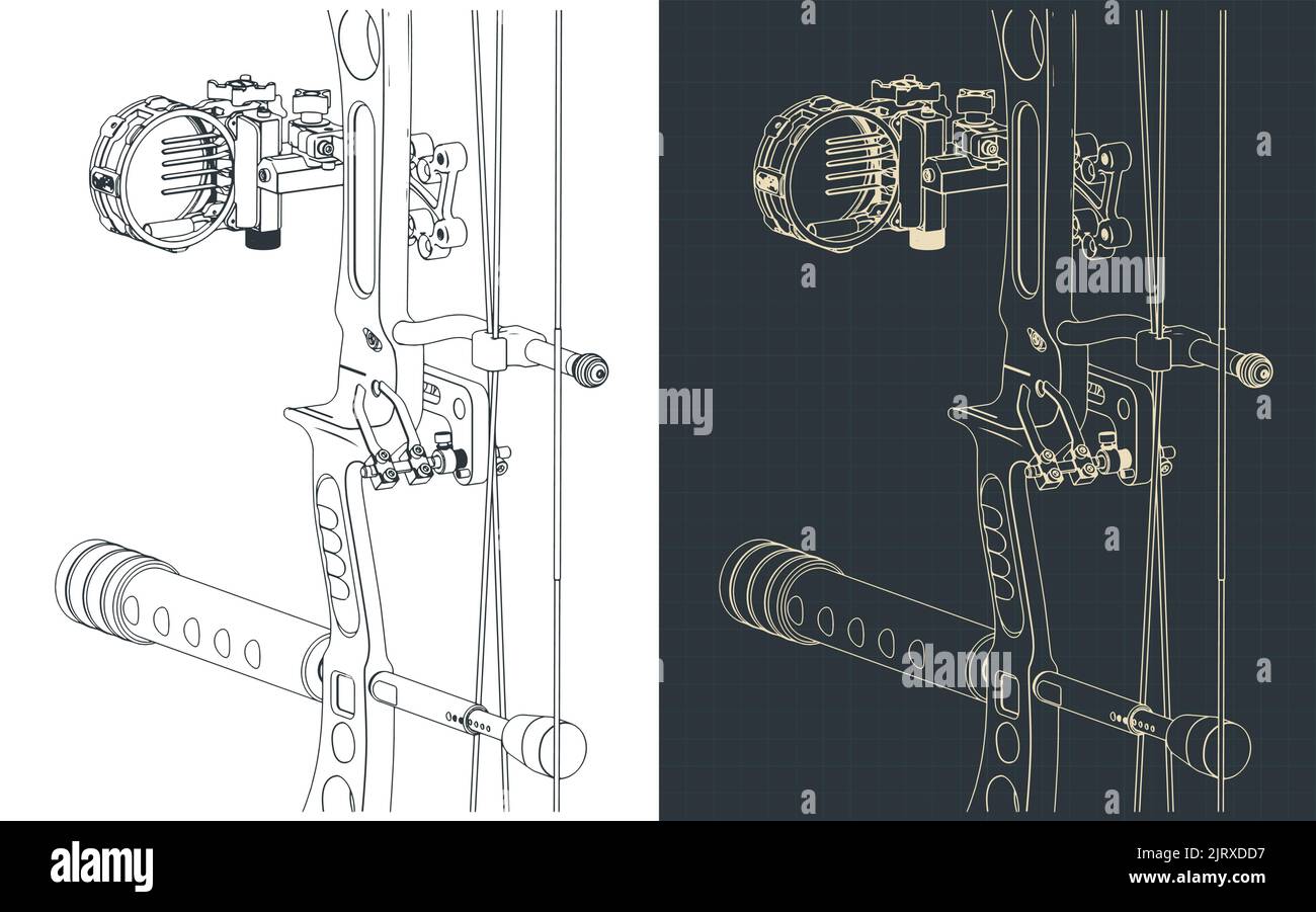 Stylized vector illustrations of sight, shelf and stabilizer of a ...