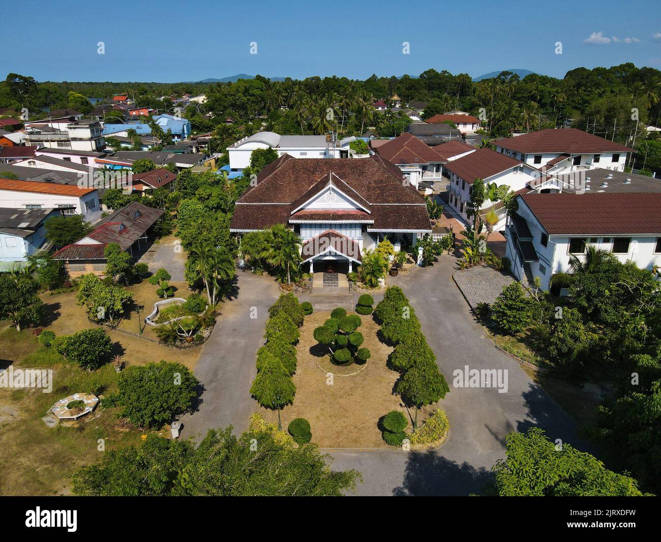 An aerial view of Old Palace Yaring Pattani Residence of the Governor ...