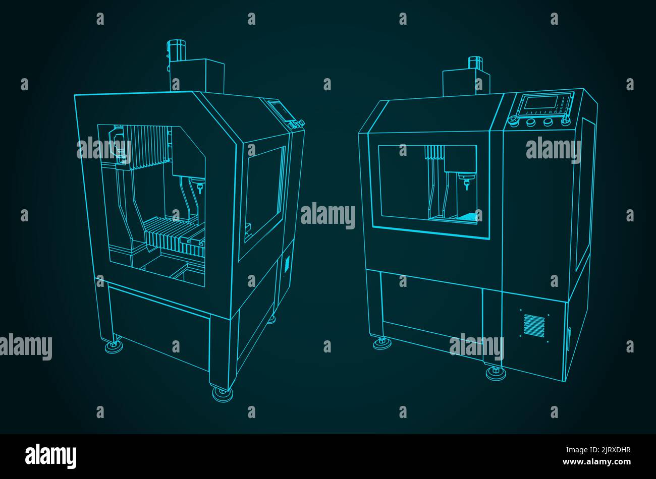 Stylized vector illustrations of CNC PCB drilling and routing machine Stock Vector Image & Art ...