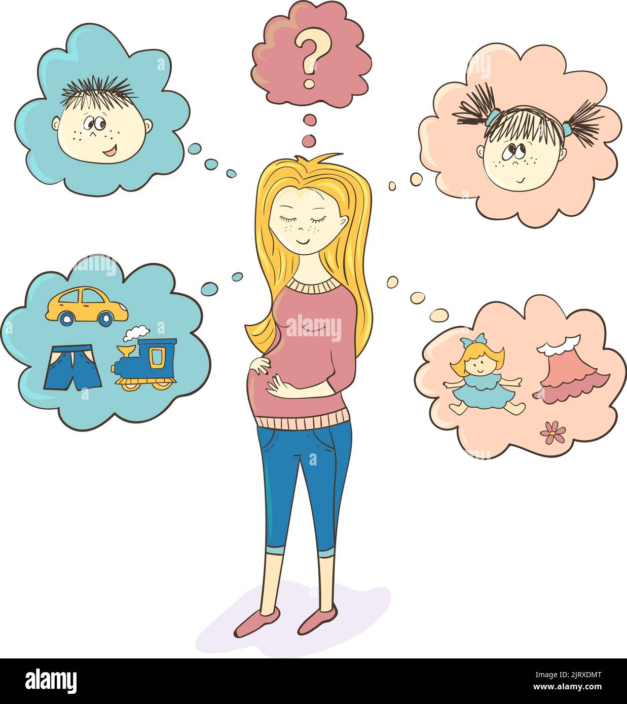 Cute pregnant woman smiling Stock Vector Images - Alamy