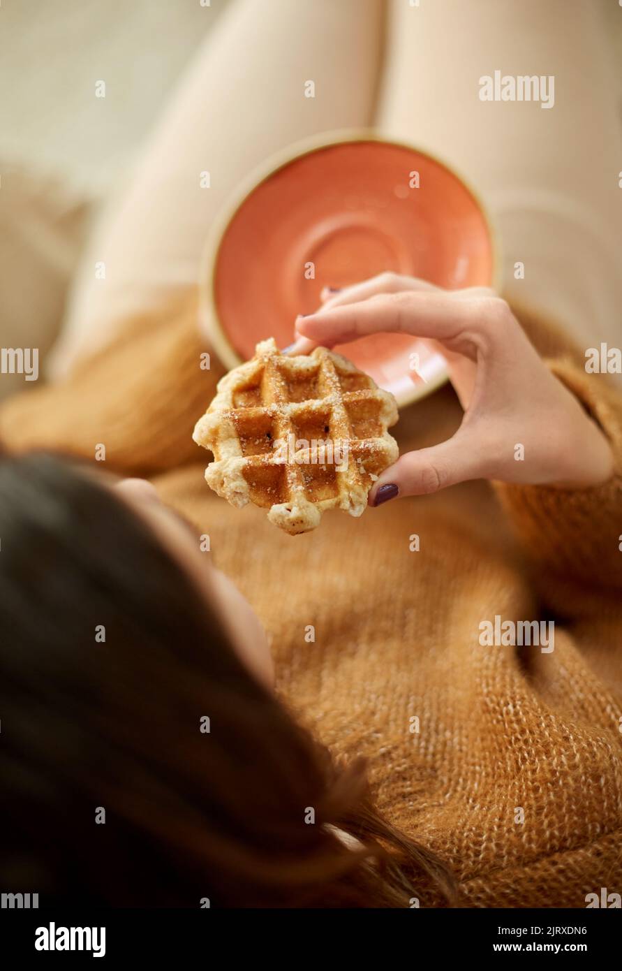 Top down view waffle hi-res stock photography and images - Alamy