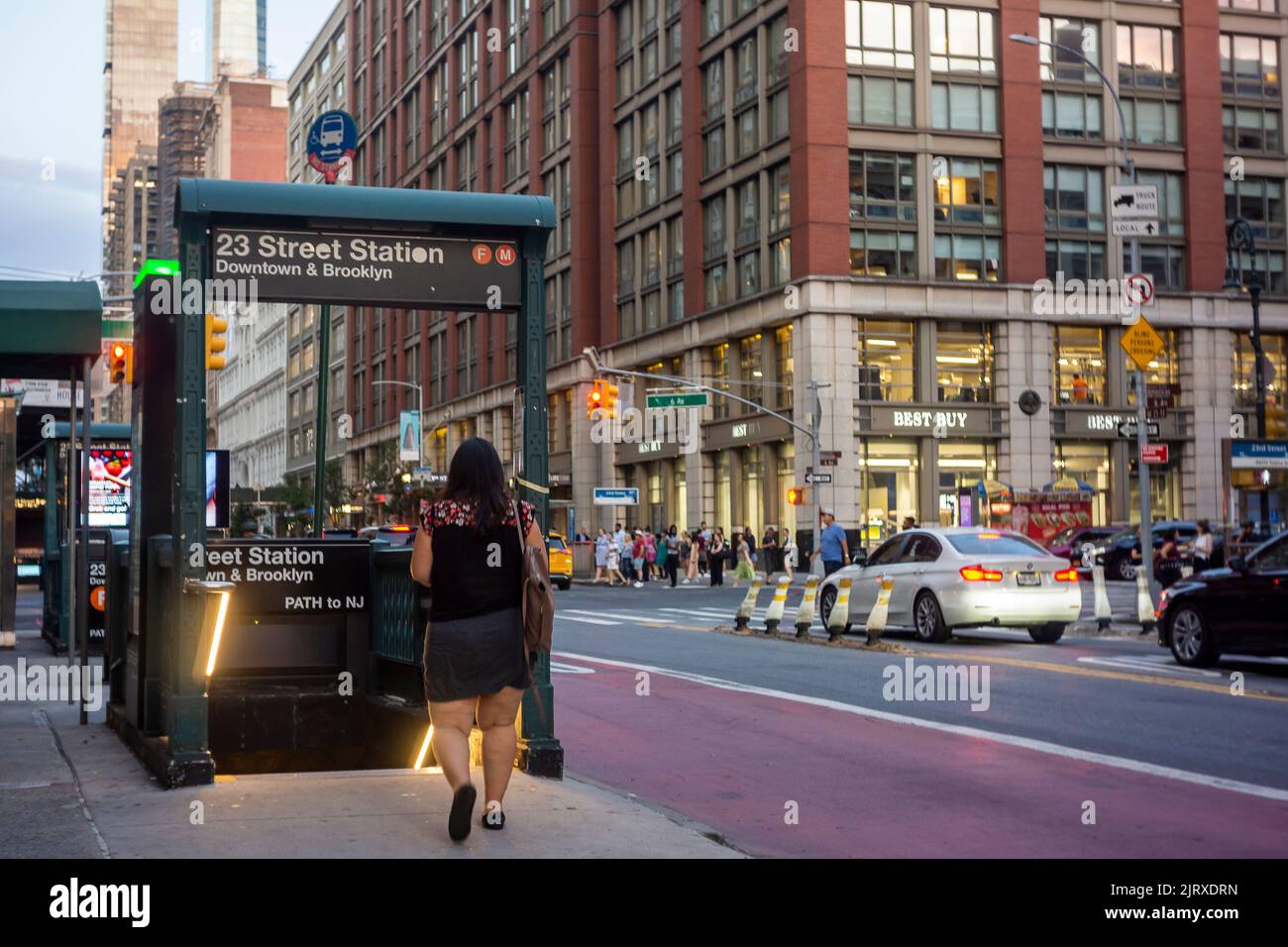 Subway entrance at Sixth Avenue in Chelsea in New York on Tuesday ...