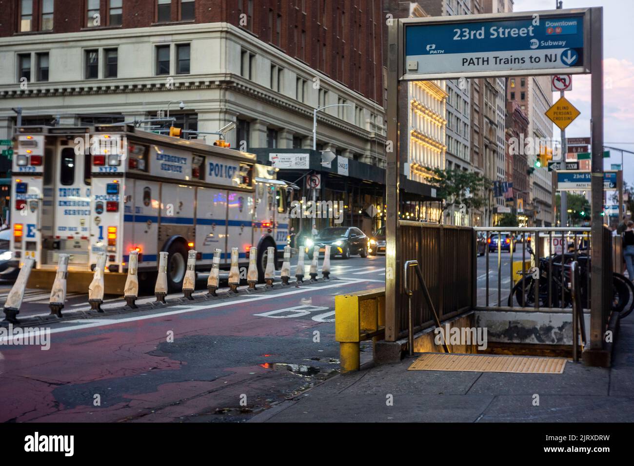 Subway entrance at Sixth Avenue in Chelsea in New York on Tuesday ...