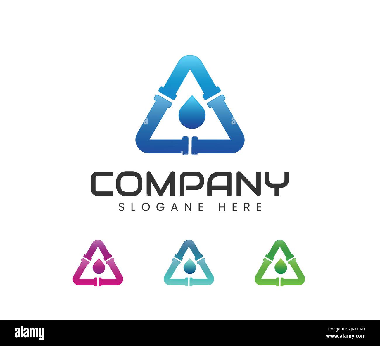 Triangle pipe line plumbing logo template design Stock Vector Image ...