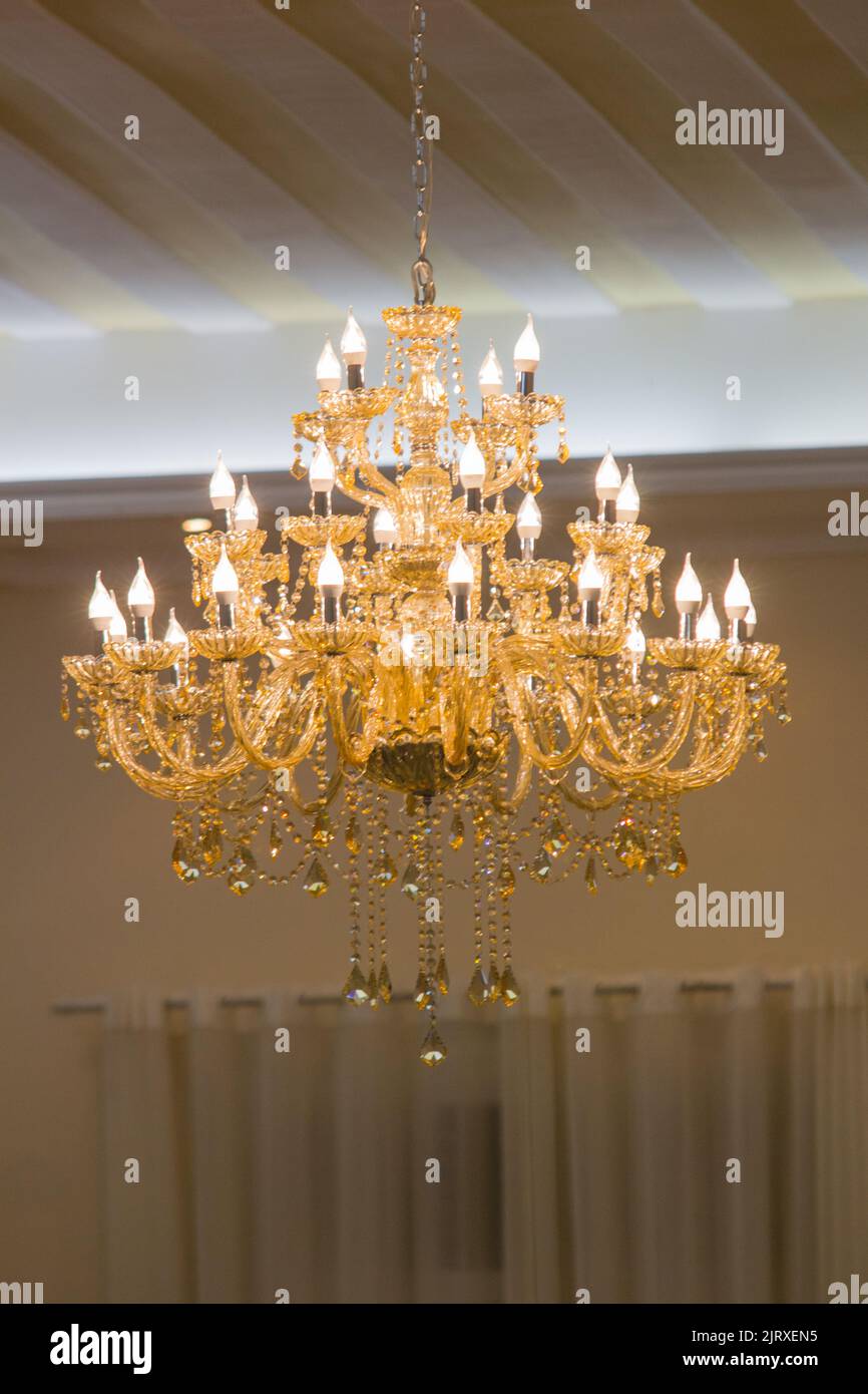 Beautiful chandelier with lights in Rio de Janeiro Brazil Stock Photo ...
