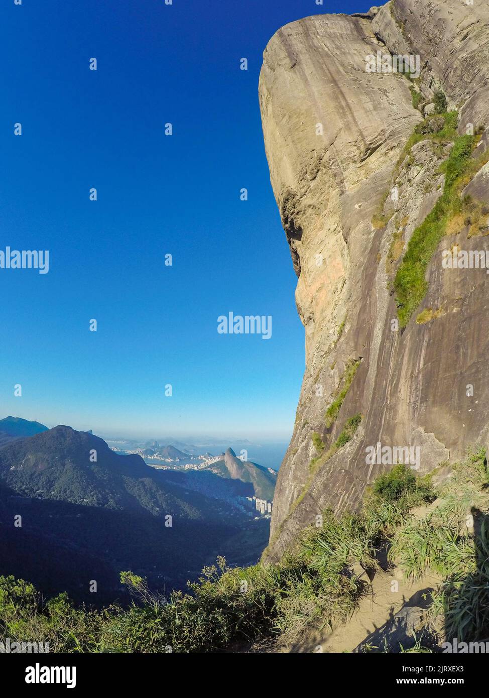 Gavea stone in Rio de Janeiro Brazil with a beautiful blue sky Stock ...