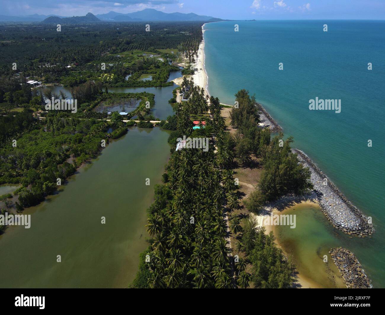 An aerial view of the hummingbird beach in Thailand Stock Photo - Alamy