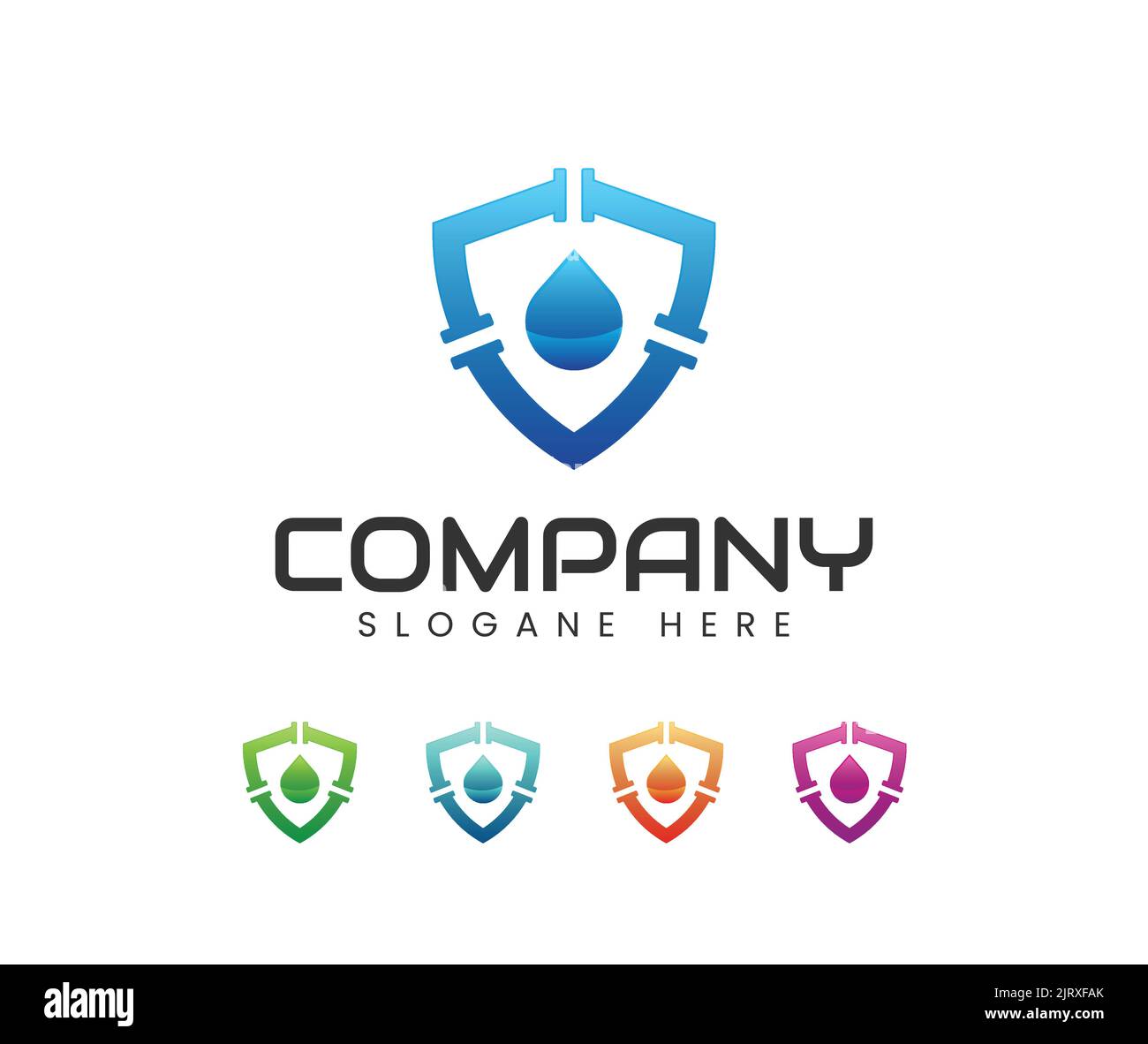 Plumbing Services Logo Water Drop and Shield Pipe Symbol Stock Vector ...