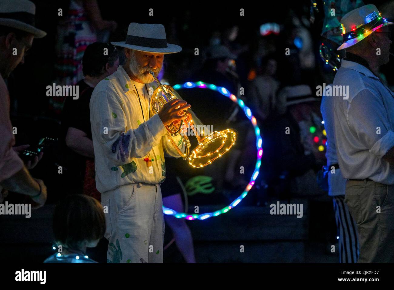 Marching French Horn player, Lantern Procession, Trout Lake, John ...