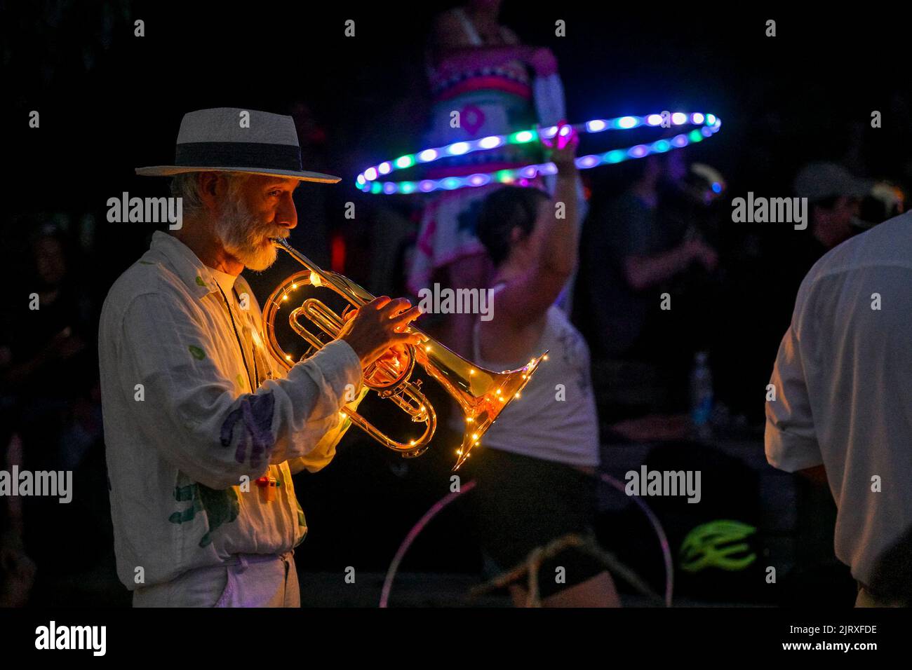 Marching French Horn player, Lantern Procession, Trout Lake, John ...