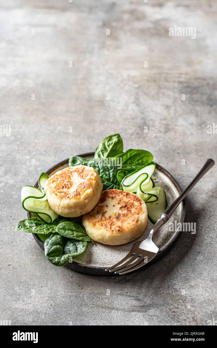 Potato patties Stuffed with meat, served with vegatables. Traditional ...