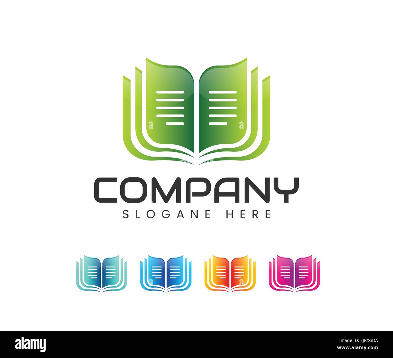 Modern nature book open logo. colorful open book logo design. education ...